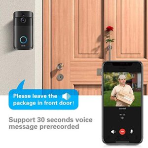 Video Doorbell Camera HD WiFi Doorbell Wireless Operated Motion Detector Audio & Speaker Night Vision for iOS&Android