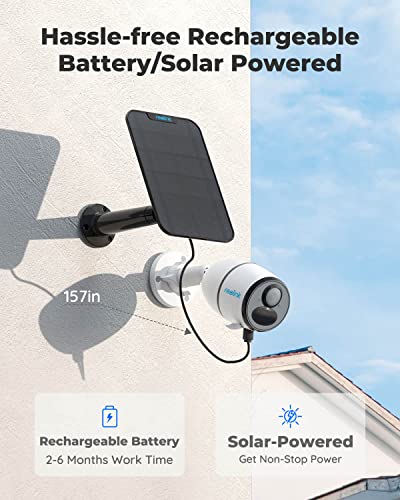 REOLINK 4G LTE Cellular Security Camera Outdoor, Wireless Solar Powered Rechargeable Battery, 4MP Night Vision, Smart Person/Vehicle Detection, Time Lapse, No WiFi Needed, Go Plus with Solar Panel