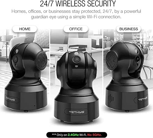 TETHYS Wireless Security Camera 1080P Indoor [Work with Alexa] Pan/Tilt WiFi Smart IP Camera Dome Surveillance System w/Night Vision,Motion Detection,2-Way Audio,Cloud for Home,Business, Baby Monitor