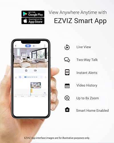 EZVIZ Indoor Security Camera 1080P WiFi Baby Monitor, Smart Motion Detection, Two-Way Audio, 40ft Night Vision, Works with Alexa & Google Assistant(C1C)