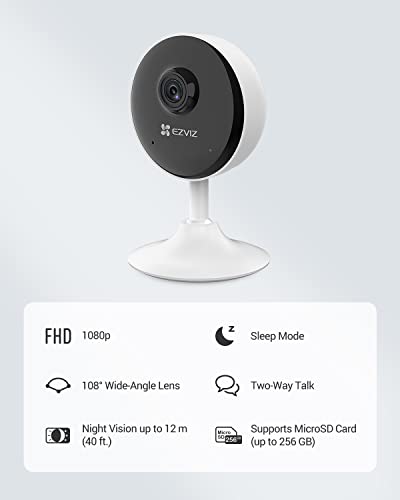 EZVIZ Indoor Security Camera 1080P WiFi Baby Monitor, Smart Motion Detection, Two-Way Audio, 40ft Night Vision, Works with Alexa & Google Assistant(C1C)