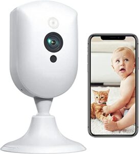 ebitcam baby monitor with camera and audio, 1080p hd pet camera with sound/motion detect, plug-in indoor security camera with night vision, 2 way audio nanny ip cam for home surveillance-alexa