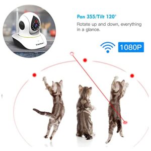 VSTARCAM Pet Camera, Cat Camera with Laser Wireless Dog Camera 1080P Cat Toys, Night Vision Sound Motion Alerts, APP Remote Control Home Security Camera for Pet &Baby