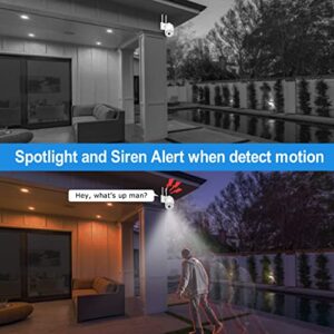 Security Camera Outdoor, Hosafe WiFi IP Camera Home Security System, Floodlight AI Motion Detection, Pan Tilt Auto Tracking, Two Way Audio, Color Night Vision, Waterproof Video Surveillance Camera