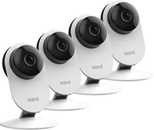 kami by yi 4pc 1080p cameras for home security with human detection, activity zone, seamless footage playback with phone app – compatible with alexa and google assistant