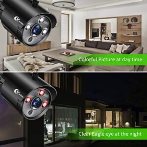 XVIM 8CH 1080P Wired Security Camera System with 1TB Hard Drive, 8pcs HD Outdoor Home Surveillance Cameras Night Vision Remote Access Motion Alert