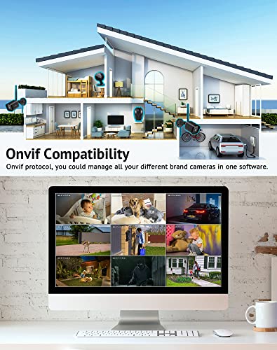 LaView Outdoor Security Cameras 1080P HD,Cameras for Home Security with AI Human Detection,Waterproof IP65,2-Way Audio,Clear Night Vision,2.4G WiFi,SD Card Slot&US Cloud Storage,Work with Alexa,ONVIF