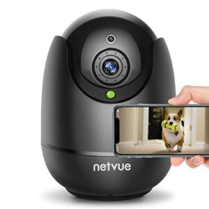 netvue indoor camera, enhanced security camera with advanced ai skills for pet/baby/nanny, 1080p fhd 2.4ghz wifi night vision home camera, 2-way audio dog camera cloud storage/tf card, black