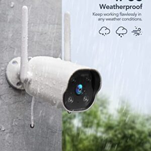 GNCC 2K Outdoor Camera for Home Security, 3MP WiFi Security Camera, Motion Detection Siren, 2K Night Vision, IP65 Waterproof, 2.4Ghz WiFi,SD&Cloud Storage, APP Remotely Control, T1Pro