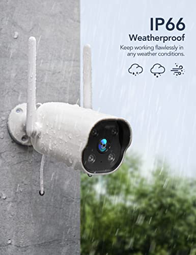 GNCC 2K Outdoor Camera for Home Security, 3MP WiFi Security Camera, Motion Detection Siren, 2K Night Vision, IP65 Waterproof, 2.4Ghz WiFi,SD&Cloud Storage, APP Remotely Control, T1Pro