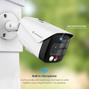 Amcrest 4K IP PoE AI Camera UltraHD 8MP Security Outdoor Camera, FOV 129°, 49ft Color Nightvision, Human & Vehicle Detection, IP67 Weatherproof, 4K (3840x2160) @15fps, White, IP8M-2796EW-AI