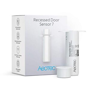 zwave door sensor aeotec recessed door sensor 7, z-wave plus enabled smart door sensor battery powered, smartstart s2, zwave hub required smartthings fibaro home centre 3 hubitat