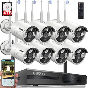 {dual antennas for wifi enhanced & 60 days storage} ai human detected 2k 3.0mp wireless security camera system,oossxx 8 channel nvr hd outdoor home surveillance wifi cameras systems with 4tb hdd