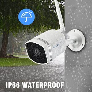 Hugolog 4MP Cameras for Home Security,Outdoor Security Camera 2pc with IP 66 Waterproof,Zone Motion Detection,Clear Two-Way Audio,2K Clear Night Vision,US Cloud Storage/SD Slot,Compatible with Alexa