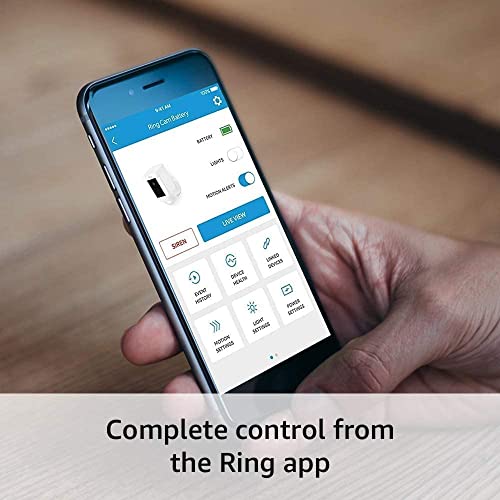 Ring Spotlight Cam Battery HD Security Camera with Built Two-Way Talk and a Siren Alarm, Works with Alexa - White