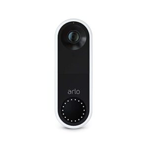 arlo essential wired video doorbell – hd video, 180° view, night vision, 2 way audio, direct to wi-fi no hub needed, wired, white – avd1001 renewed