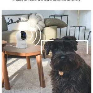 LAXIHUB 360° Pet Camera with Phone App, Indoor Security Camera for Baby/Dog, P2 Pan/Tilt Pet Monitor with Super IR Night Vision, Motion Detection & 2-Way Audio, Works with Alexa & Google Assistant