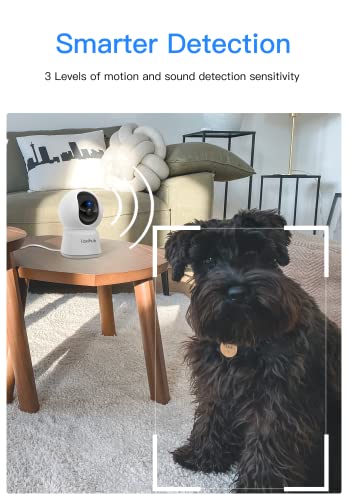 LAXIHUB 360° Pet Camera with Phone App, Indoor Security Camera for Baby/Dog, P2 Pan/Tilt Pet Monitor with Super IR Night Vision, Motion Detection & 2-Way Audio, Works with Alexa & Google Assistant