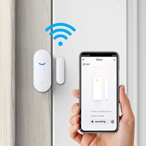 sehomy 2 pack wifi door sensor detector smart, wireless window sensor real-time alarm compatible with alexa google assistant, home security door open contact sensor for bussiness burglar alert