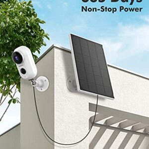 ZUMIMALL 2K Solar Camera Security Outdoor, Solar Powered Battery Operated Wireless FHD Outside Surveillance Camera for Home Security, Night Vision, PIR Motion Detection, IP66 Waterproof, 2.4G WiFi