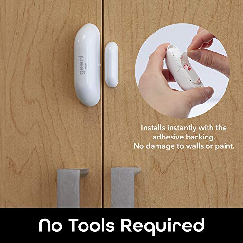 Geeni Wi-Fi Door Sensor, Smart Door and Window Sensors, White, 2-Pack No Hub Required – Wireless Design, Instant Alerts, Requires 2.4 GHz