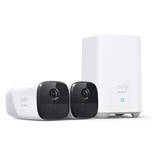 eufy security, eufycam 2 pro wireless home security camera system, 365-day battery life, homekit compatibility, 2k resolution, ip67 weatherproof, night vision, 2-cam kit, no monthly fee