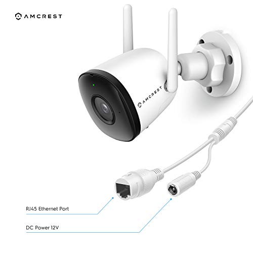 Amcrest SmartHome 4MP Outdoor WiFi Camera Bullet 4MP Outdoor Security Camera, 98ft Night Vision, Built-in Mic, 106° FOV, 2.8mm Lens, MicroSD Storage (Sold Separately), ASH43-W (White)