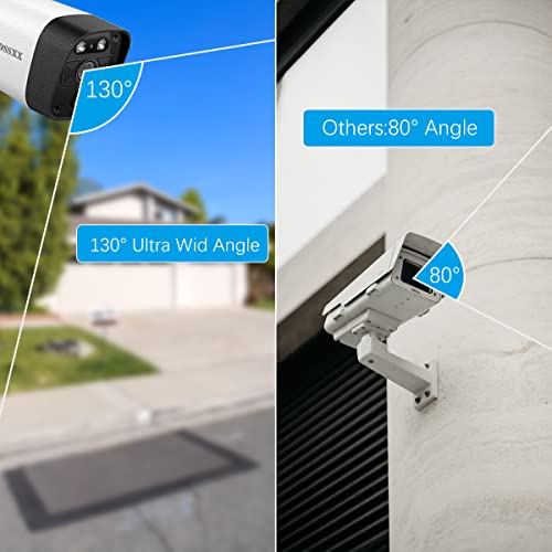 OOSSXX {100% Wire-Free Wireless Solar Cameras} 2-Way Audio, PIR Detection 2-Antennas Enhance Outdoor Wireless Security Camera System WiFi Battery Video Surveillance System