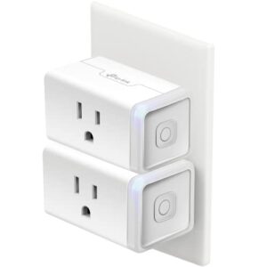 kasa smart plug hs103p2, smart home wi-fi outlet works with alexa, echo, google home & ifttt, no hub required, remote control,15 amp,ul certified, 2-pack white