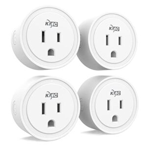 kmc smart plug mini 4-pack, wi-fi outlets for smart home, remote control lights and devices from anywhere, no hub required, etl certified, works with alexa and google home