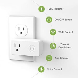 BN-LINK WiFi Heavy Duty Smart Plug Outlet, No Hub Required with Timer Function, White, Compatible with Alexa and Google Assistant, 2.4 Ghz Network Only (2 Pack)