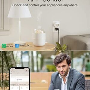 GHome Smart Mini Smart Plug, WiFi Plug Outlet Timer Smart Socket Works with Alexa and Google Home, APP Control, No Hub Required, ETL FCC Listed, 2.4GHz WiFi Only