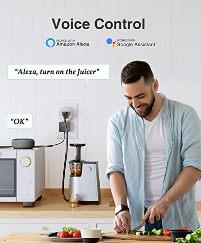 GHome Smart Mini Smart Plug, WiFi Plug Outlet Timer Smart Socket Works with Alexa and Google Home, APP Control, No Hub Required, ETL FCC Listed, 2.4GHz WiFi Only