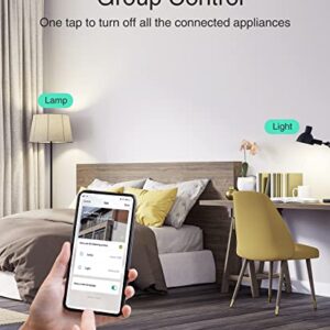 GHome Smart Mini Plug Compatible with Alexa and Google Home, WiFi Outlet Socket Remote Control with Timer Function, Only Supports 2.4GHz Network, No Hub Required, ETL FCC Listed (4 Pack), White