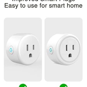 GHome Smart Mini Plug Compatible with Alexa and Google Home, WiFi Outlet Socket Remote Control with Timer Function, Only Supports 2.4GHz Network, No Hub Required, ETL FCC Listed (4 Pack), White