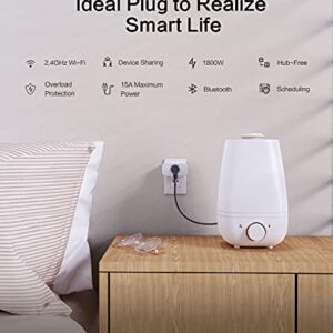 TREATLIFE Alexa Smart Plug 4 Pack, 7 Day Heavy Duty Programmable Timer, Works with Alexa and Google Home, 1800W 15A WiFi Smart Outlet, Child Lock, Vacation Mode, Reliable WiFi Connection