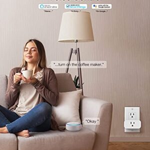 TREATLIFE Alexa Smart Plug 4 Pack, 7 Day Heavy Duty Programmable Timer, Works with Alexa and Google Home, 1800W 15A WiFi Smart Outlet, Child Lock, Vacation Mode, Reliable WiFi Connection