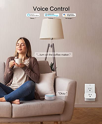 TREATLIFE Alexa Smart Plug 4 Pack, 7 Day Heavy Duty Programmable Timer, Works with Alexa and Google Home, 1800W 15A WiFi Smart Outlet, Child Lock, Vacation Mode, Reliable WiFi Connection