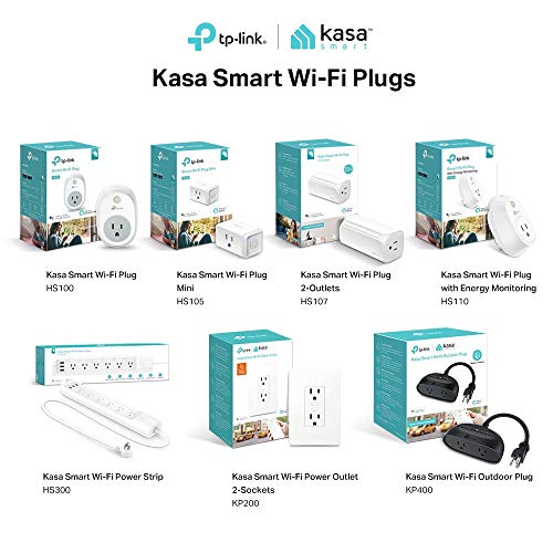 Kasa Smart WiFi Plug w/Energy Monitoring by TP-Link - Reliable WiFi Connection, No Hub Required, Works with Alexa Echo & Google Assistant (HS110),White