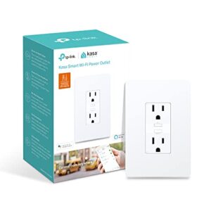 kasa smart plug kp200, in-wall smart home wi-fi outlet works with alexa, google home & ifttt, no hub required, remote control, etl certified , white, 1 pack