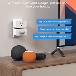 Meross Smart Plug Mini, 15A & Reliable Wi-Fi, Support Apple HomeKit, Siri, Alexa, Echo, Google Assistant and Nest Hub, App Control, Timer, No Hub Needed, 2.4G WiFi Only, 4 Pack