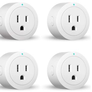 Smart Plug ESICOO, WiFi Plugs That Work with Alexa, Echo, Google Home, Surge Protector & Timer & Group Controller, ETL & FCC Certified, No Hub Required, 2.4G WiFi Only, 4 Pack