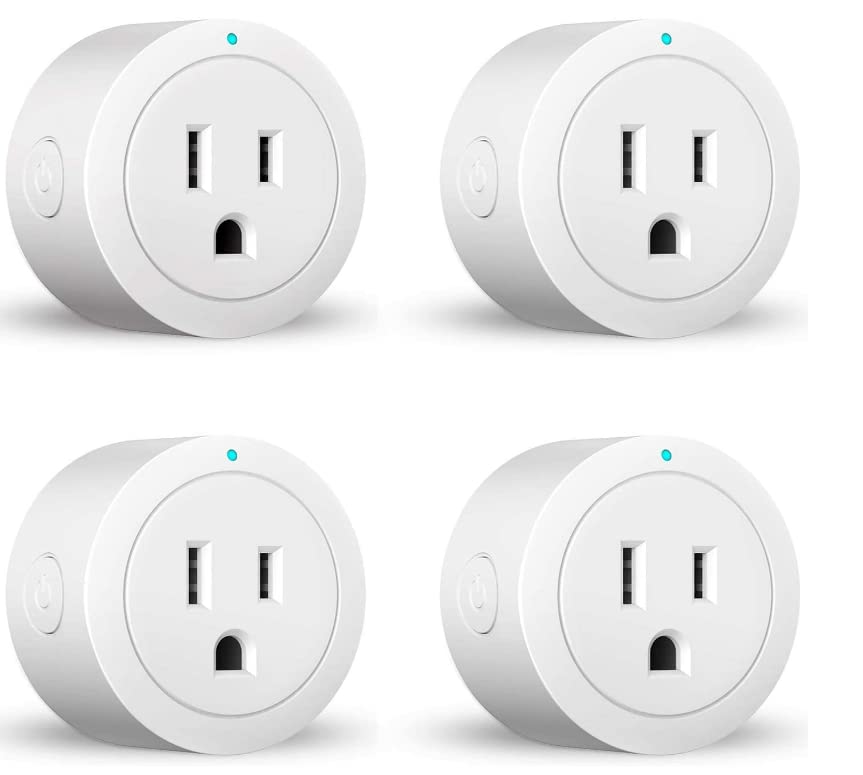 Smart Plug ESICOO, WiFi Plugs That Work with Alexa, Echo, Google Home, Surge Protector & Timer & Group Controller, ETL & FCC Certified, No Hub Required, 2.4G WiFi Only, 4 Pack