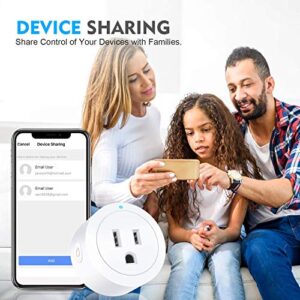 Smart Plug ESICOO, WiFi Plugs That Work with Alexa, Echo, Google Home, Surge Protector & Timer & Group Controller, ETL & FCC Certified, No Hub Required, 2.4G WiFi Only, 4 Pack