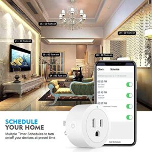 Smart Plug ESICOO, WiFi Plugs That Work with Alexa, Echo, Google Home, Surge Protector & Timer & Group Controller, ETL & FCC Certified, No Hub Required, 2.4G WiFi Only, 4 Pack