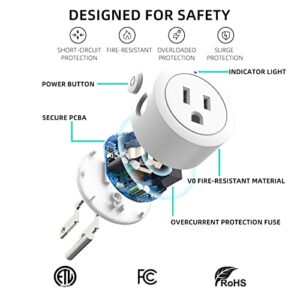 Smart Plug ESICOO, WiFi Plugs That Work with Alexa, Echo, Google Home, Surge Protector & Timer & Group Controller, ETL & FCC Certified, No Hub Required, 2.4G WiFi Only, 4 Pack