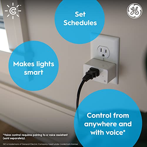 GE CYNC Indoor Smart Plug, Bluetooth and Wi-Fi Outlet Socket, Works with Alexa and Google Home (1 Pack)