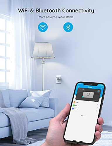 Govee Smart Plug, WiFi Bluetooth Outlets 4 Pack Work with Alexa and Google Assistant, 15A WiFi Plugs with Multiple Timers, Govee Home APP Group Control Remotely, No Hub Required, ETL&FCC Certified