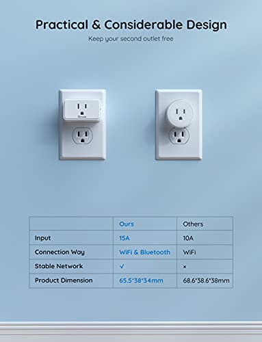 Govee Smart Plug, WiFi Bluetooth Outlets 4 Pack Work with Alexa and Google Assistant, 15A WiFi Plugs with Multiple Timers, Govee Home APP Group Control Remotely, No Hub Required, ETL&FCC Certified