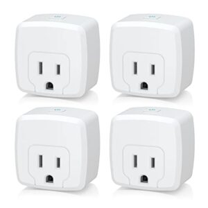 hbn smart plug mini 15a, wifi smart outlet works with alexa, google home assistant, remote control with timer function, no hub required, etl certified, 2.4g wifi only, 4-pack